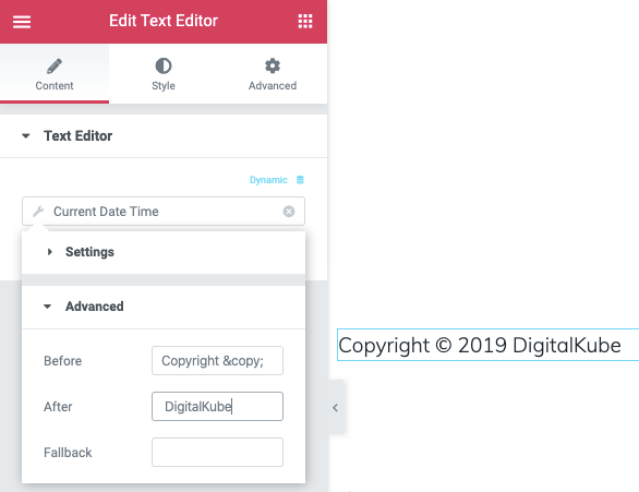 How To: Add Dynamic "Current Year" in Elementor Footer